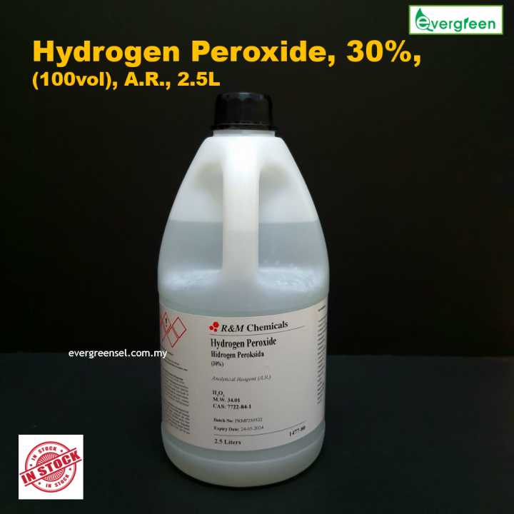 R&M Hydrogen Peroxide, 30%, (100vol), A.R., 2.5L/Hydrogen Peroxide, 35% ...