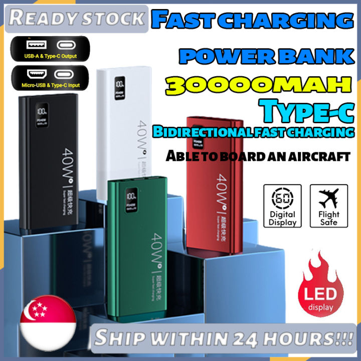 SG READY/STOCK PD 40W Powerbank 30000mAh Super Fast Charge Powerbank ...