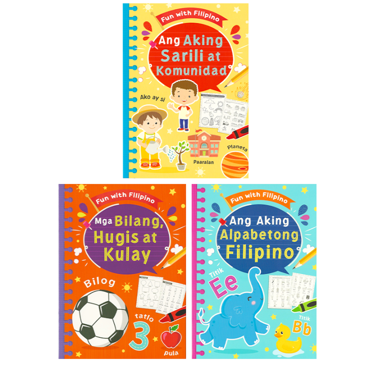 FUN WITH FILIPINO SET OF 3 (Mga Bilang Hugis at Kulay, Aking Sarili at ...