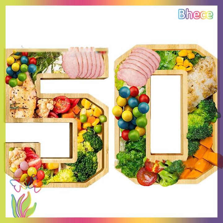 Bhece 2025 Number Food Tray Letter Trays Fillable For Food Wooden ...