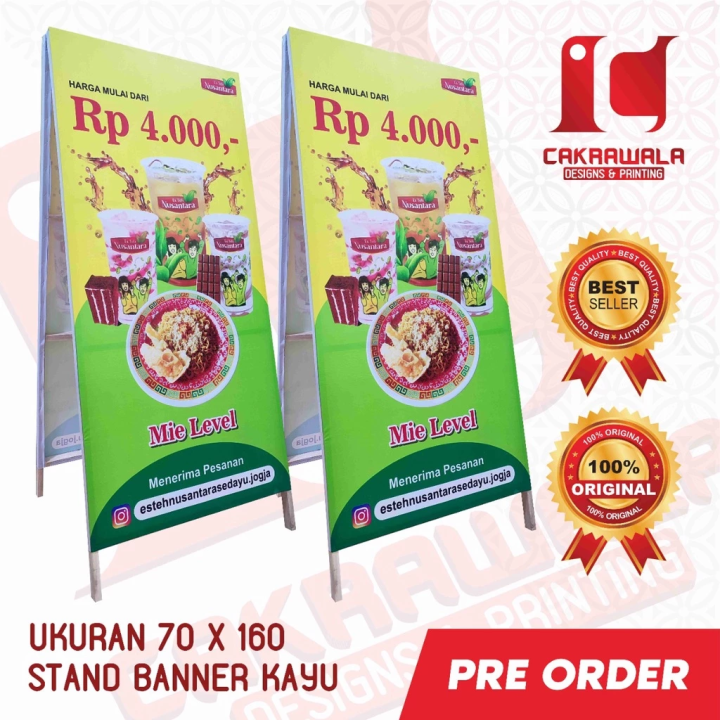 STAND BANNER KAYU UKURAN 70 X 160 - STANDING BANNER KAYU PROMOSI ...