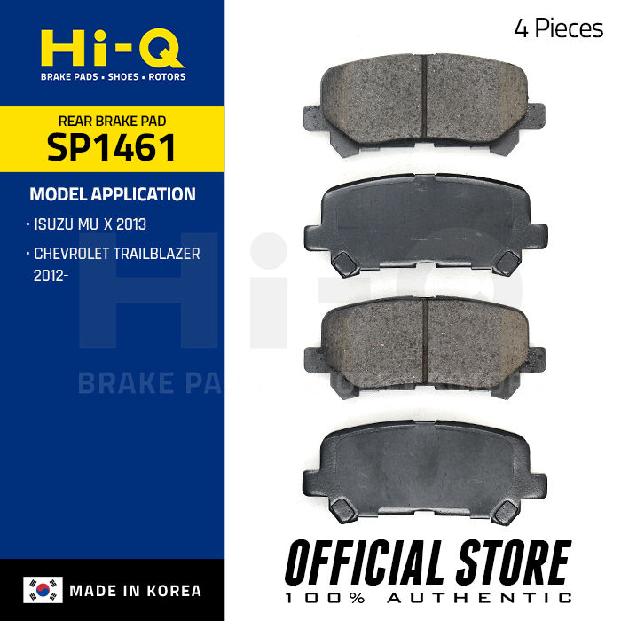 Hi-Q Rear Brake Pads for Isuzu MU-X 2013-up, Chevrolet Trailblazer SP1461 | Lazada PH