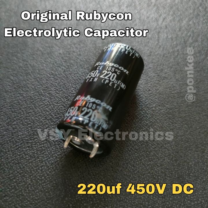 1pc Original Rubycon 220uf 450V DC 220mfd / 220 Microfarad Electrolytic Capacitor | Lazada PH