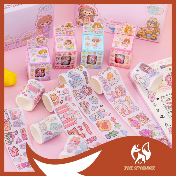 Collectible Cute Sticker Roll Cartoon Tape Stickers Book Decorative ...