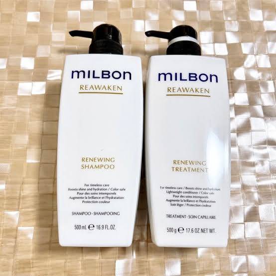 Milbon Reawaken Renewing Shampoo /Treatment 500ml ลดการพันกันและคงความชุ่มชื้น เงางาม | Lazada.co.th