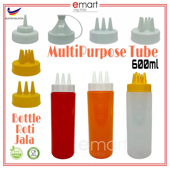 [600ml] Multipurpose Tube, Tiub Roti Jala, Botol Roti Jala, Roti Jala ...