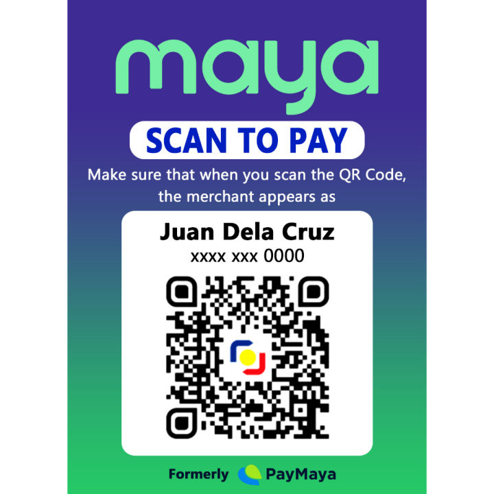 MAYA SCAN TO PAY YOU QR CODE SIGN PVC TYPE | Lazada PH