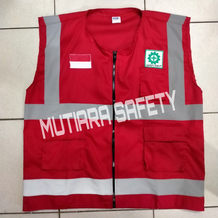 Rompi drill rompi safety rompi proyek+logo k3+logo bendera | Lazada ...