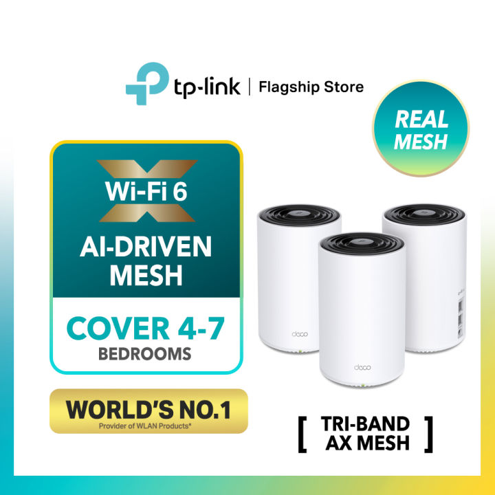 TP-LINK AX3600 Tri-Band WiFi 6 Whole Home Ai-Driven AX Mesh Router With ...
