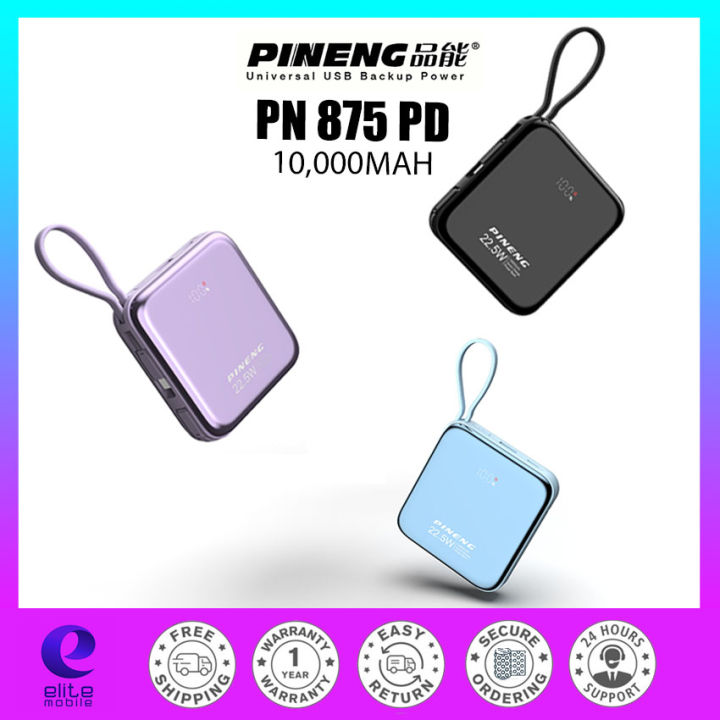 Pineng Original PN-875PD / PN 875 PD (10000 mAh) | Built-in Cables ...