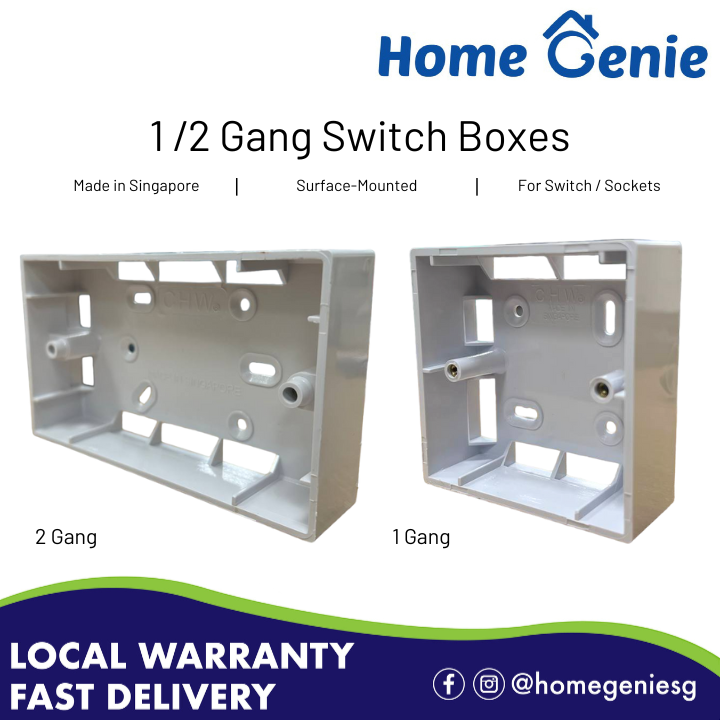 External Surface Mounting Box for Switch or Socket, 1 Gang / 2 Gang ...