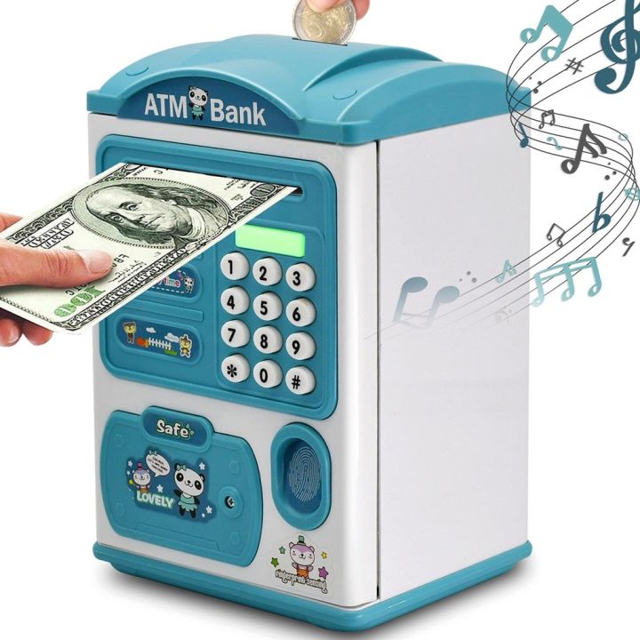 Kids Fingerprint ATM Password Intelligent Bank Toy Money Save Box Toys ...