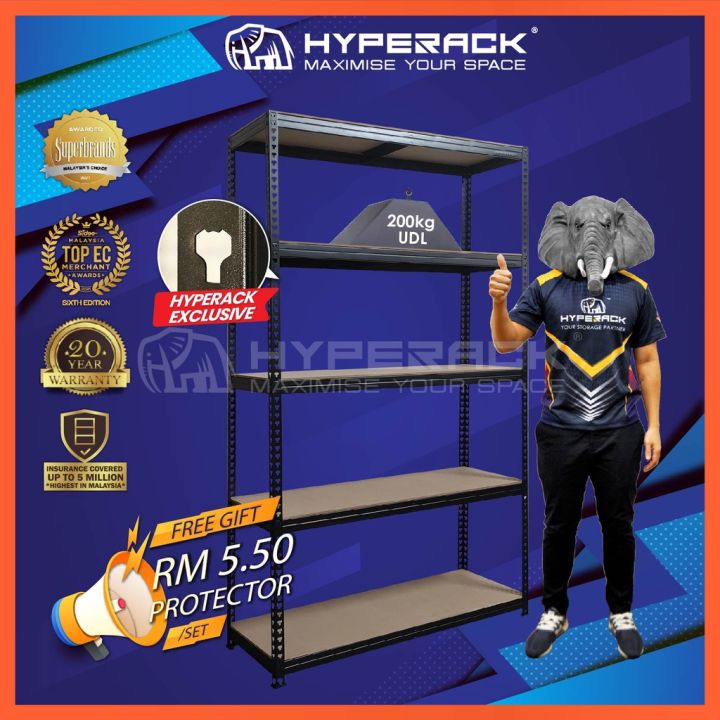 🐘 HYPERACK™️ Livin Rack Adjustable 5 Tier Metal Boltless Rack Rak Besi ...