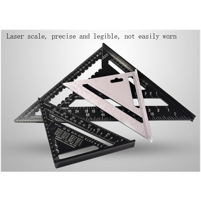#PPWW79 7 Inch Aluminun Alloy Triangle Ruler Angle Ruler 90 / 45 ...