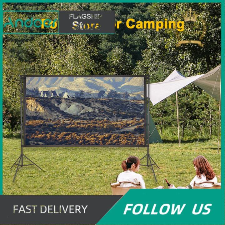 Portable Projector Screen with Stand Projection Screen Indoor Outdoor ...