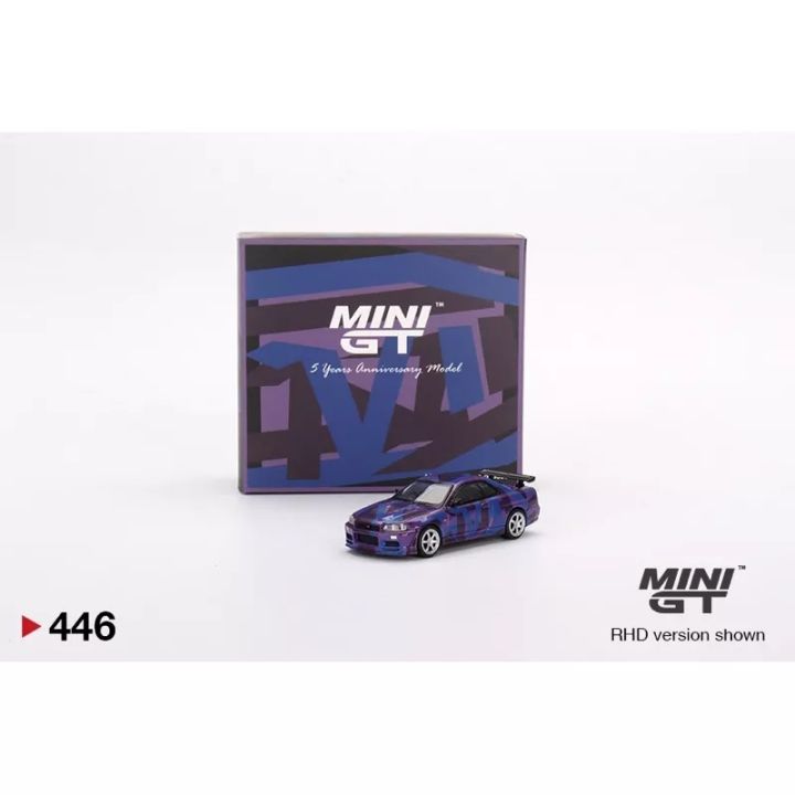 MINI GT #446 1/64 5 YEARS ANNIVERSARY MODEL NISSAN SKYLINE GT-R R34 V ...