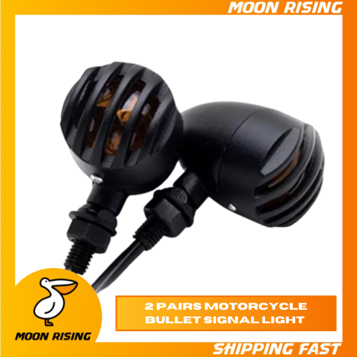 2 PAIRS MOTORCYCLE BULLET SIGNAL LIGHT WHOLESALE [MOON RISING] | Lazada PH