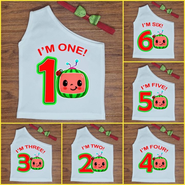 Cocomelon Blouse Top with free headband for 1,2,3,4,5,6,7 years old ...