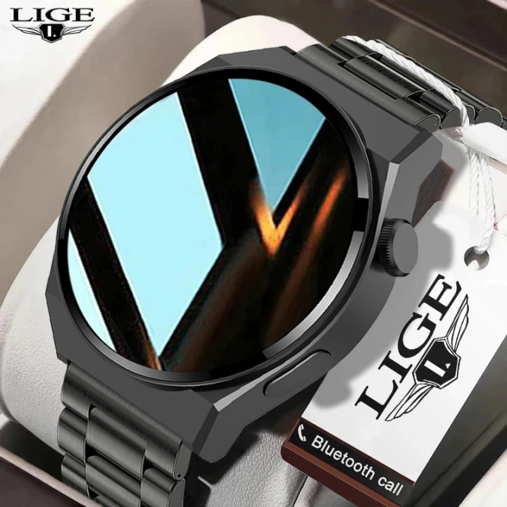 LIGE Luxury Men Smartwatch Bluetooth Call Full Touch Screen IP67 ...