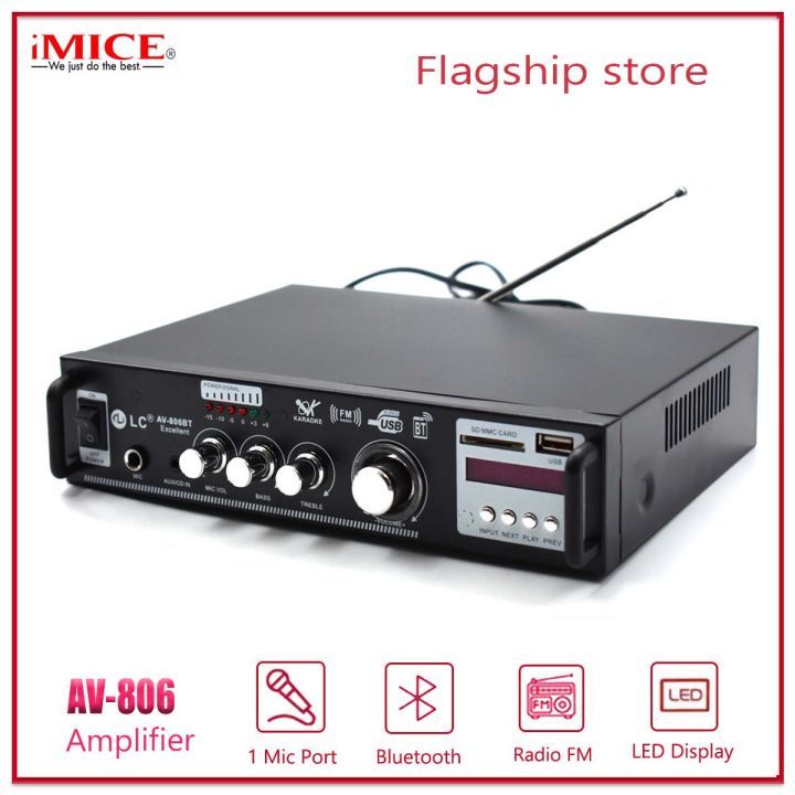 iMICE Digital Bluetooth Stereo Audio Amplifier FM Radio WITH Remote ...