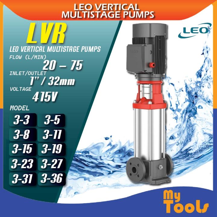 Mytools LEO LVR Vertical Multistage Pumps Flow (L/min) 20-75 | Pam Versi Tekanan Tinggi | Pam ...