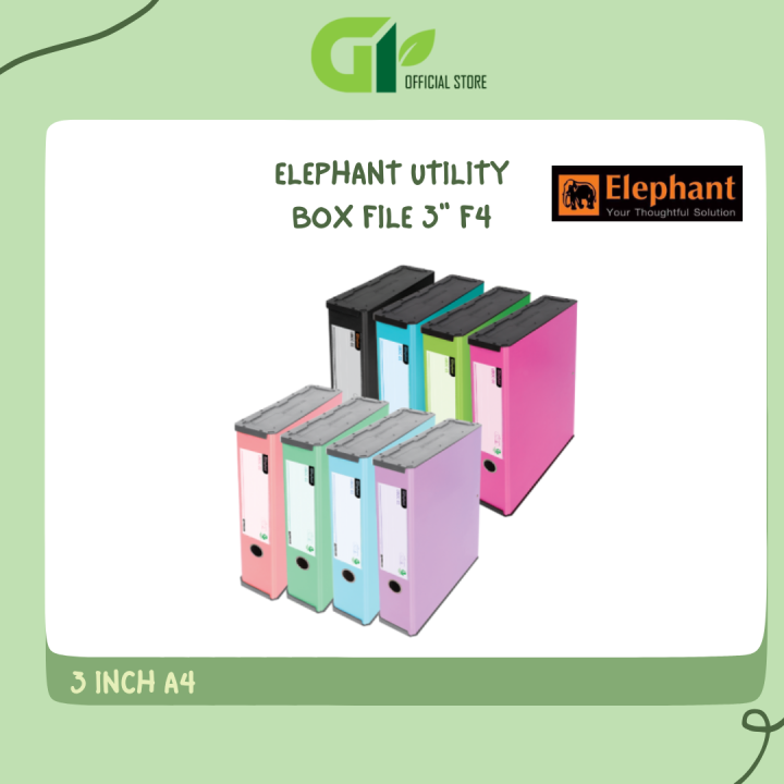 [GY OFFICE] ELEPHANT UTILITY BOX FILE 3" F4 - 3 INCH AVAILABLE IN 8 ...