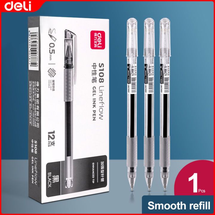 Deli Gel Pen Sign Pen 0.5mm Black 1Pc A127/S108/S007 | Lazada PH