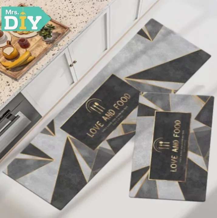 MRS.DIY พรม ห้องครัว ชุดเซ็ตพรม 1เซ็ต (2ชิ้น) พรมขนสั้น พรมปูพื้น ใน ...