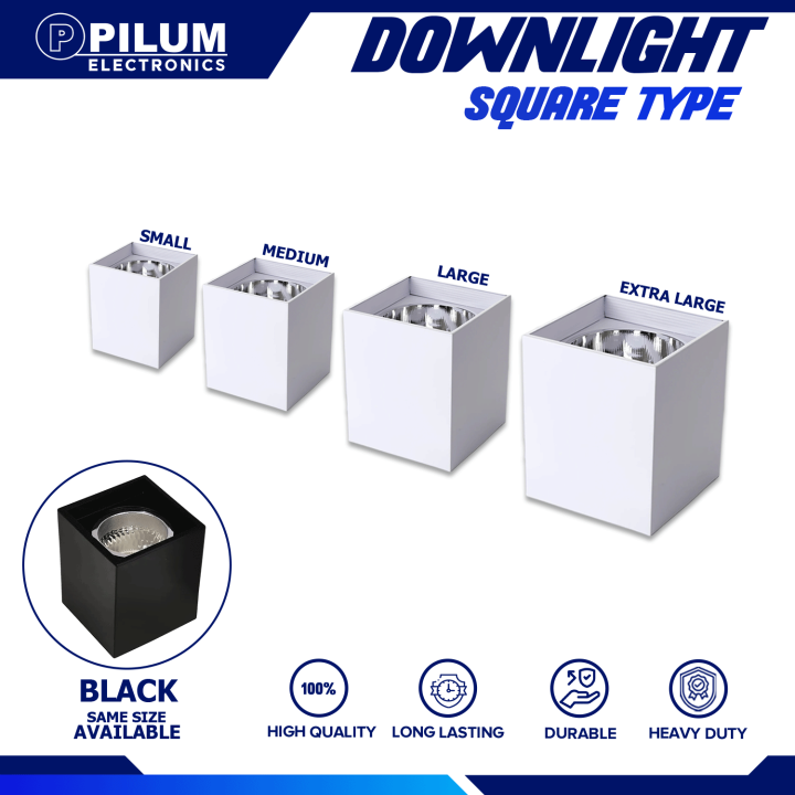 Downlight Bulb Housing Surface Mounted / Square Type / Black-White ...