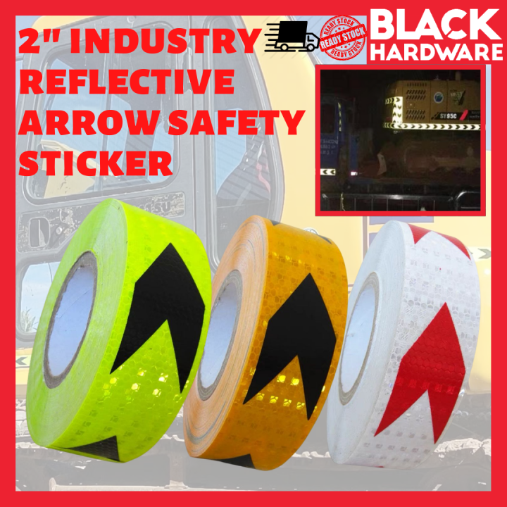 Black Hardware 5cm 1Meter Arrow Reflective Sticker Diamond Grade ...