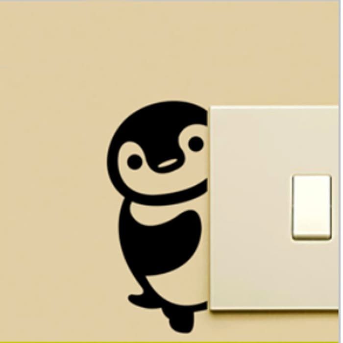 Stiker Tombol Bell Lampu Kamar Switch Sticker Pinguin Ngintip Lucu ...