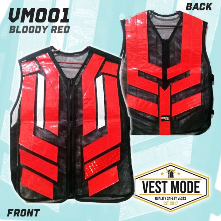 VM001 (VT34) Bloody Red Motorcycle Rider Reflectorized Reflective ...
