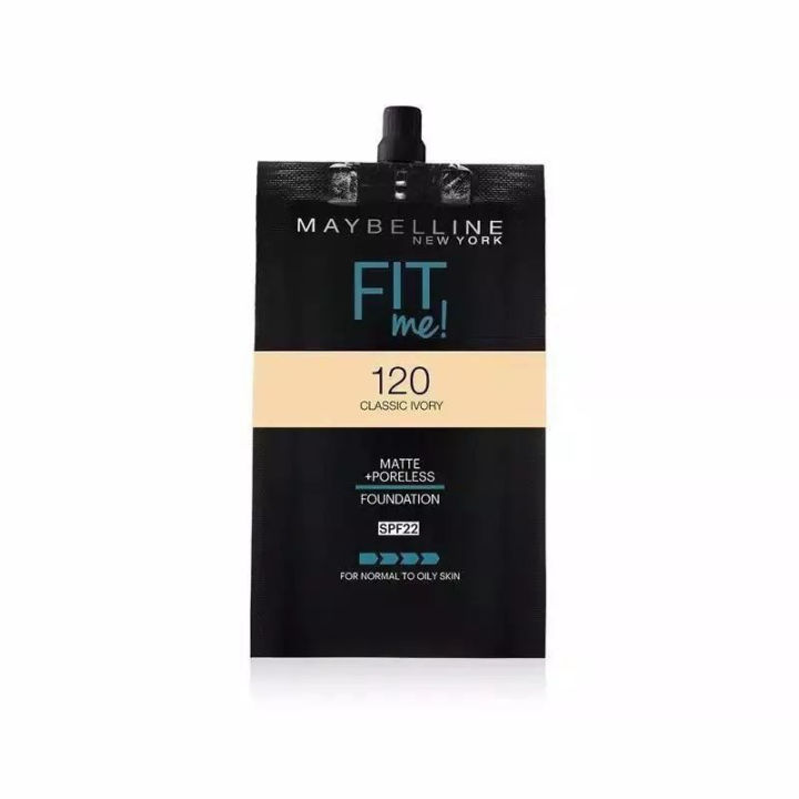 ( Sachet 5ml ) Maybelline Fit Me Matte + Poreless Foundation SPF 22 ...