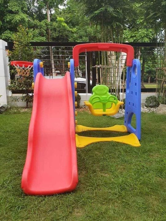 RK Kids Slide swing playground 3 in1 RED | Lazada PH