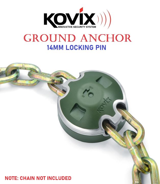 KOVIX GROUND ANCHOR LOCK for Motorcycle, Scooter or Bicycle w/ 14MM ...
