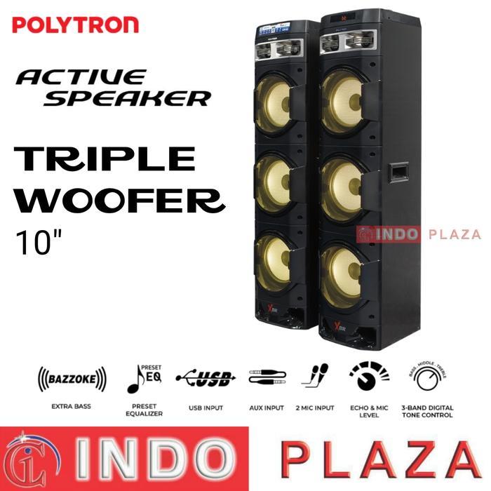 SPEAKER POLYTRON PAS-10DF38 TRIPLE WOOFER 10 inch with XBR | Lazada ...