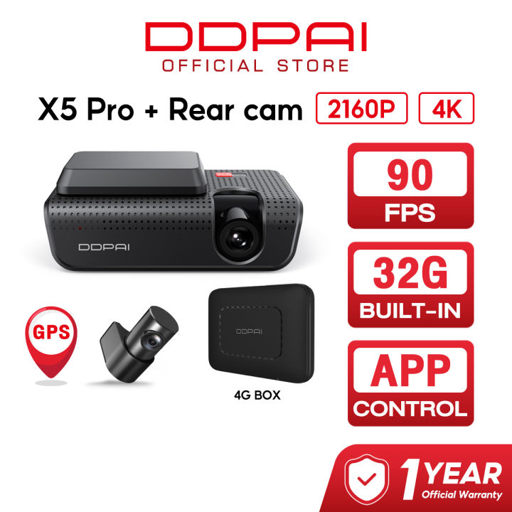 DDPAI X5 Pro DashCam Dual Car Camera Recorder BUILT IN 32GB 90FPS 4K ...