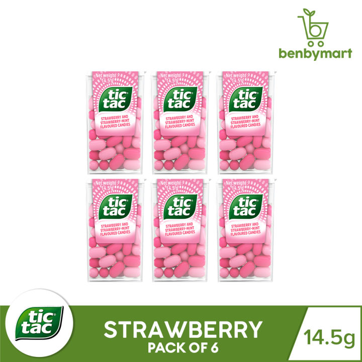 Tic Tac Strawberry Flavored Candies 14.5g (Pack of 6) | Lazada PH