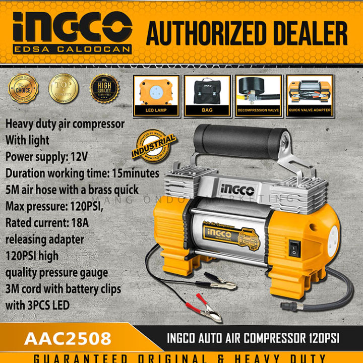 INGCO AUTO AIR COMPRESSOR 120PSI (AAC2508) | Lazada PH