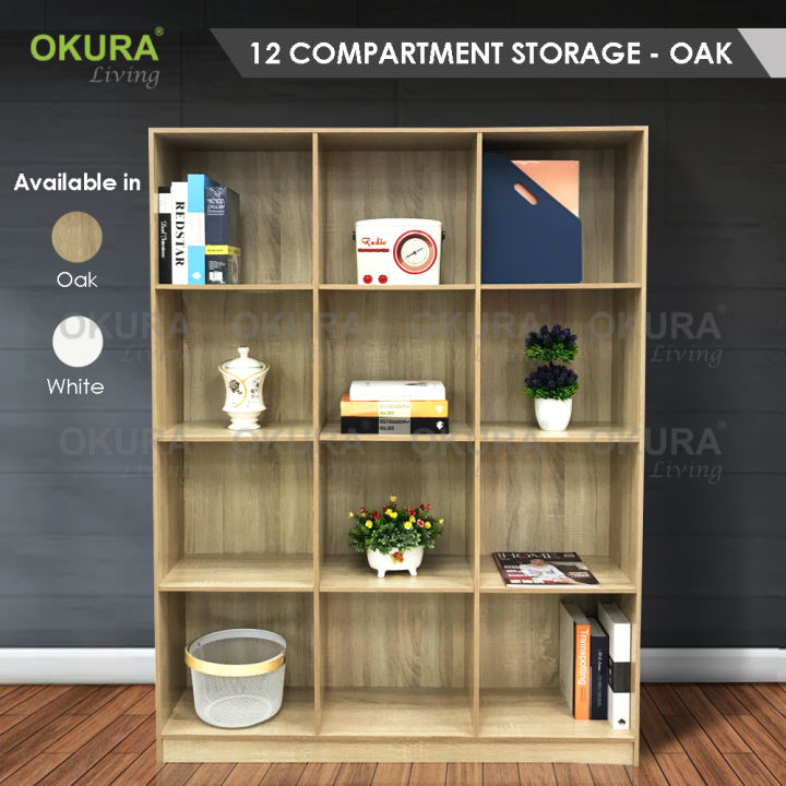 OKURA 9/12 Compartments Multipurpose Storage Book Shelf File Cabinet ...