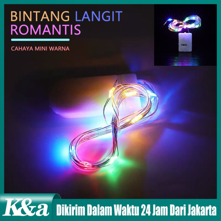 Lampu LED Baterai Kawat Bobo Balon Lampu LED 1 Meter Lampu Tumblr Lampu ...