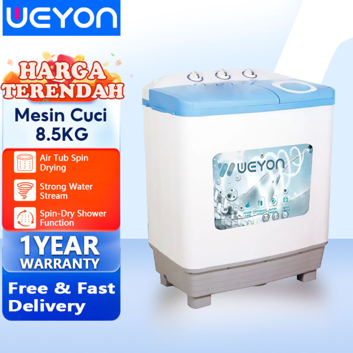 Weyon Mesin Cuci 7.5Kg/8KG 2 Tabung Twin Tub-Anti Rust Plastic Body Semi Auto Mesin Cuci Promo ...