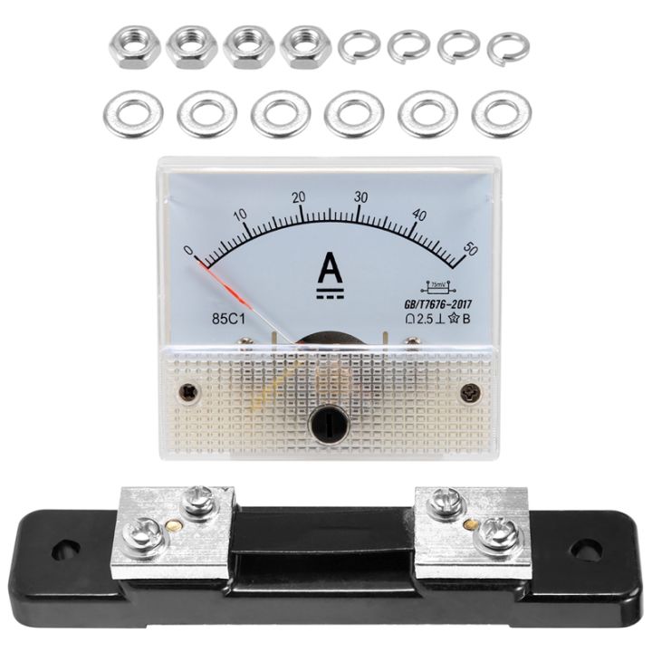 DC 0-50A Analog Amp Meter Ammeter Current Panel + 50A 75mV Shunt ...