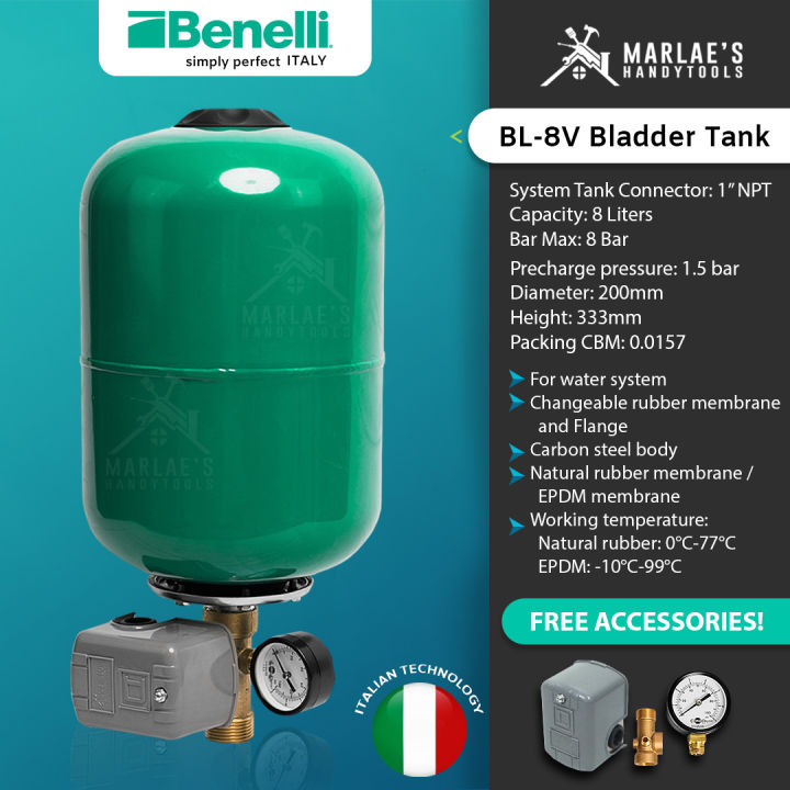 Benelli Bladder Tank Vertical Type 8 Liters BL-8V | Lazada PH