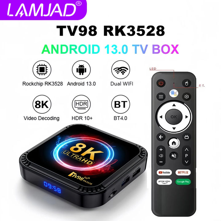 🔥สุดยอดกล่องแอนดรอยด์รุ่นใหม่ปี 2024 Android TV Box TV98 PRO K8 แรม4GB/64GB Rockchip ใหม่ RK3528 ...