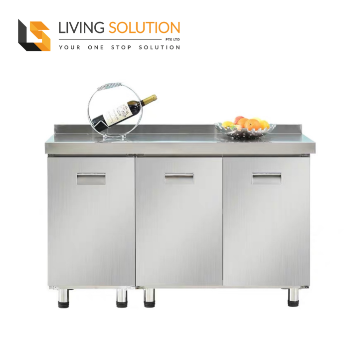 100cm SUS 201 with SUS 304 Table Top Stainless Steel Kitchen Cabinet ...