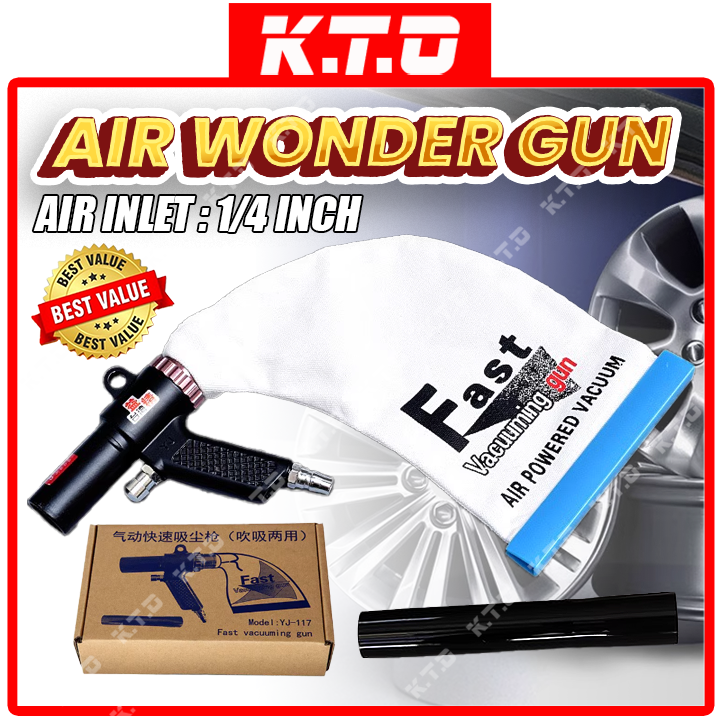 Pneumatic Air Vacuum Blow Suction Gun Air Wonder Gun Kit Dual Function ...