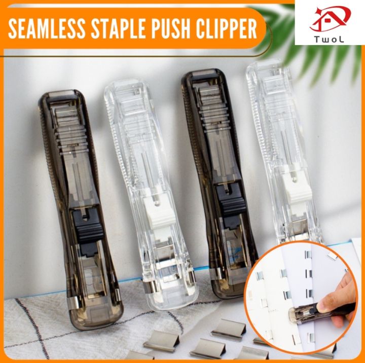 TwoL Seamless Stapler Push Clipper Learning Office Binding Stationery ...