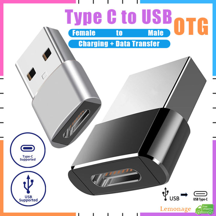 【Ready Stock】Type C to USB 2.0 OTG Adapter Charging & Data transfer ...
