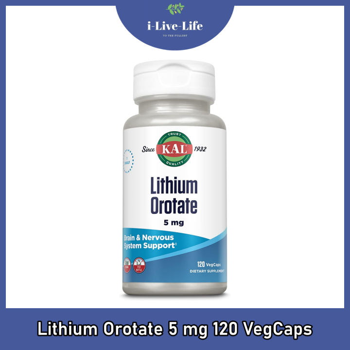 ลิเธียม โอโรเทต Lithium Orotate 5 mg 120 VegCaps - KAL | Lazada.co.th